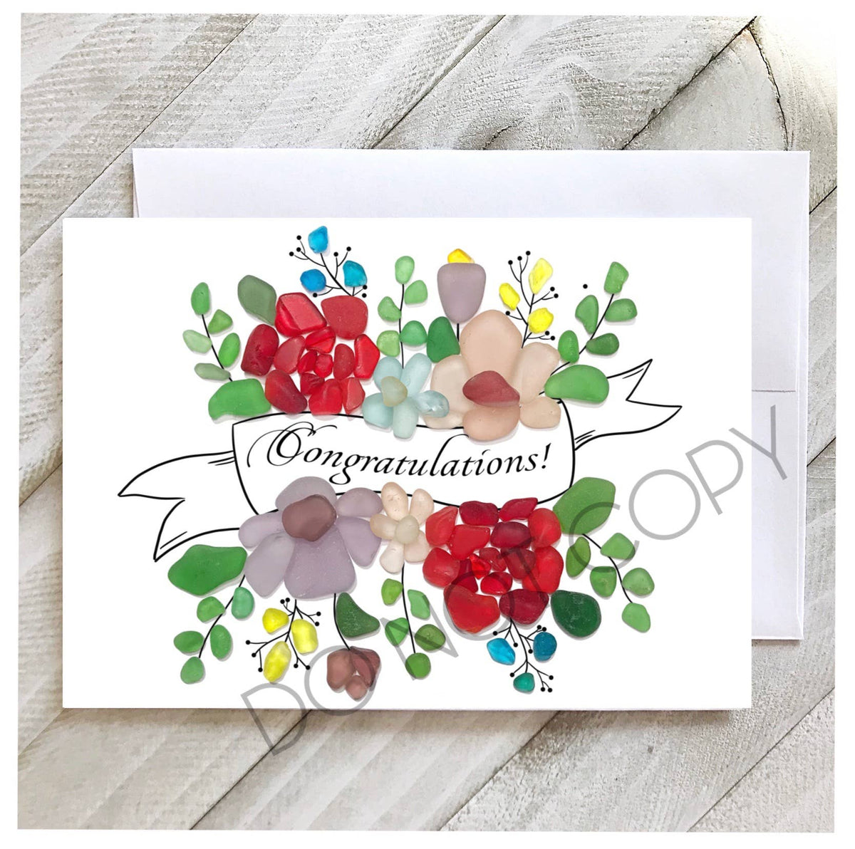 Congratulations Sea Glass Greeting Card – Trainyard Store