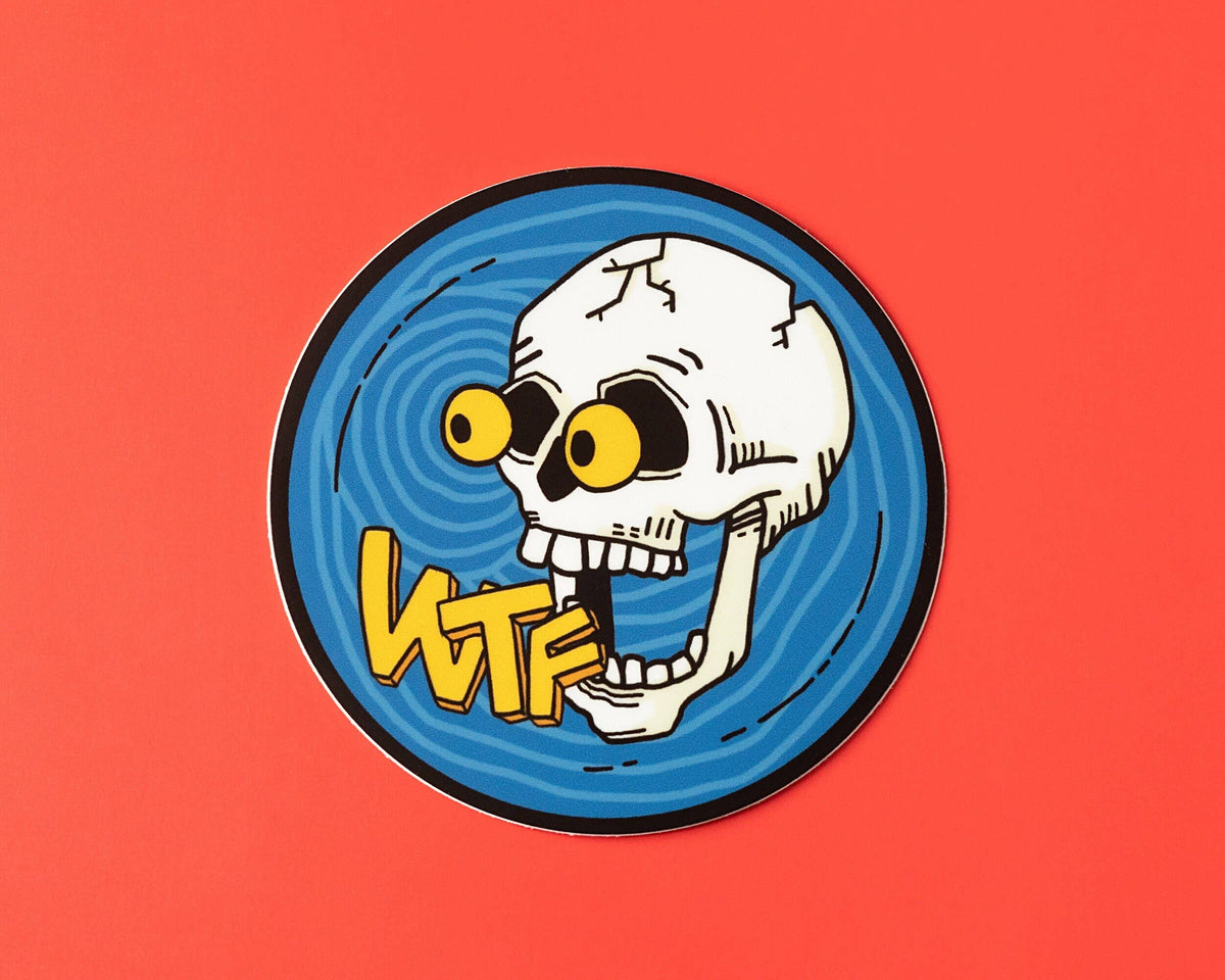 WTF Skull Sticker – Trainyard Store