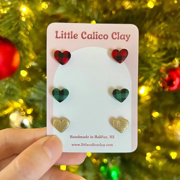 Polymer clay heart earrings store