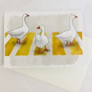 Geese In Crosswalk Greeting Card – Trainyard Store